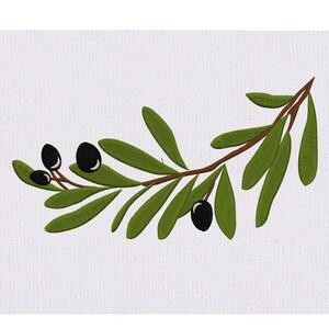 Wispy Olive Branch Embroidery Design Kitchen Embroidery DESIGN FILE ...