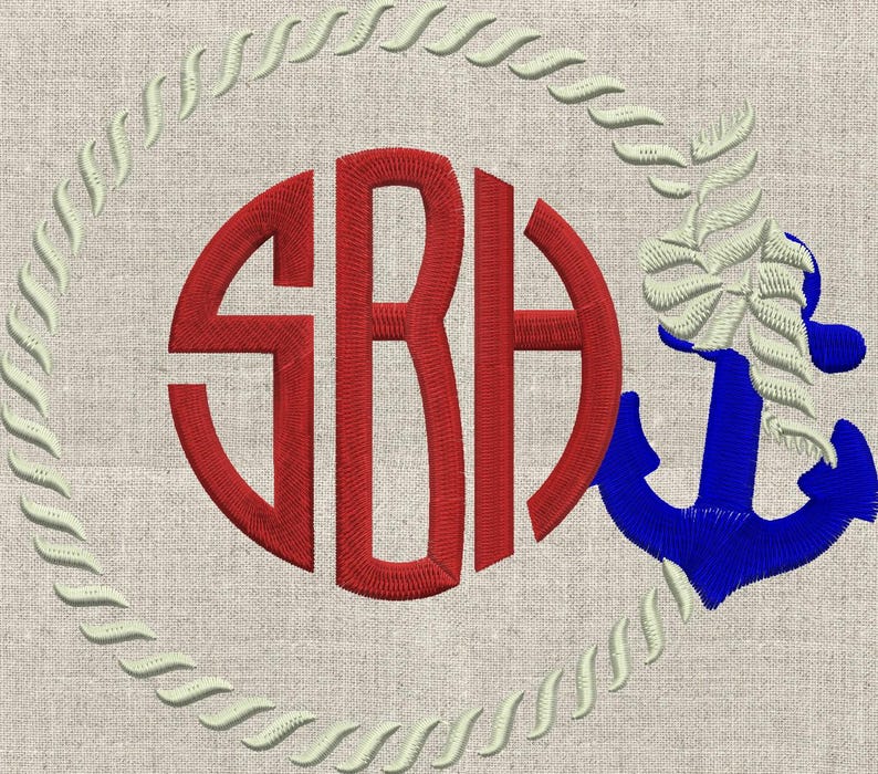 Nautical Rope Anchor Frame Monogram Design -font Not Included ...