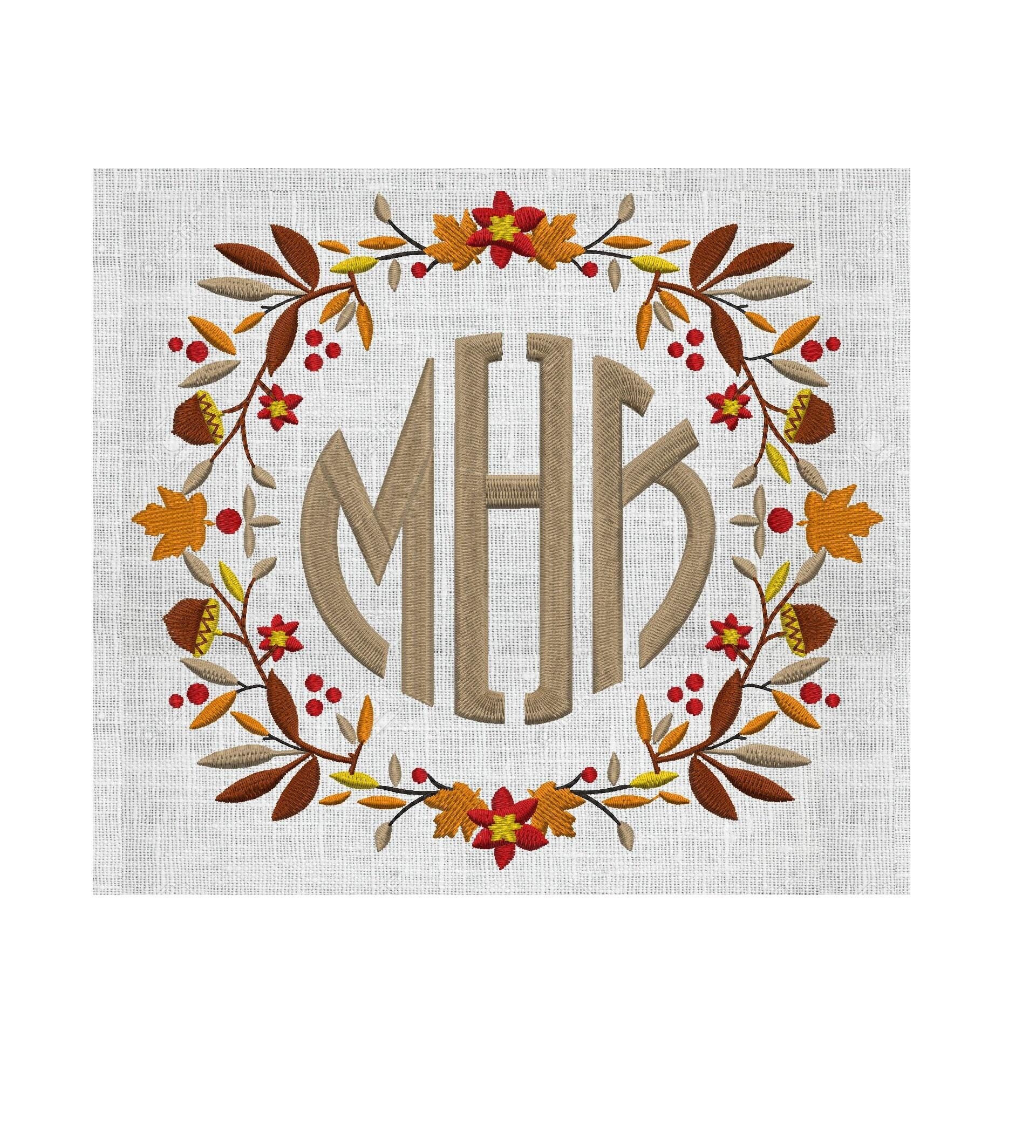 Autumn Leaves Fall Font Frame Monogram Design - Font Not Included ...
