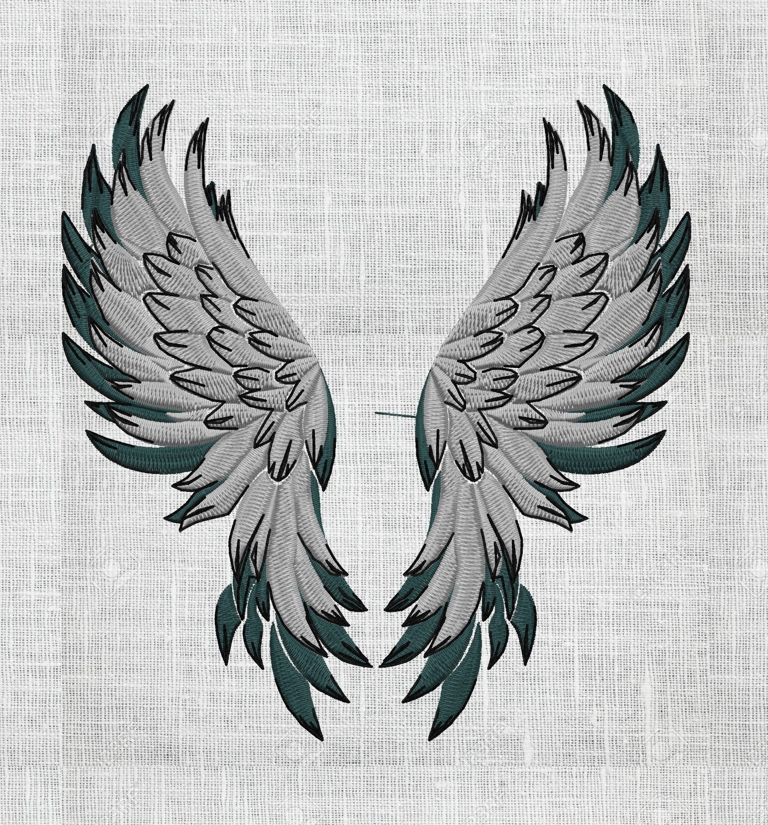 Angel Wings Embroidery Design Heavenly Embroidery DESIGN FILE Instant ...