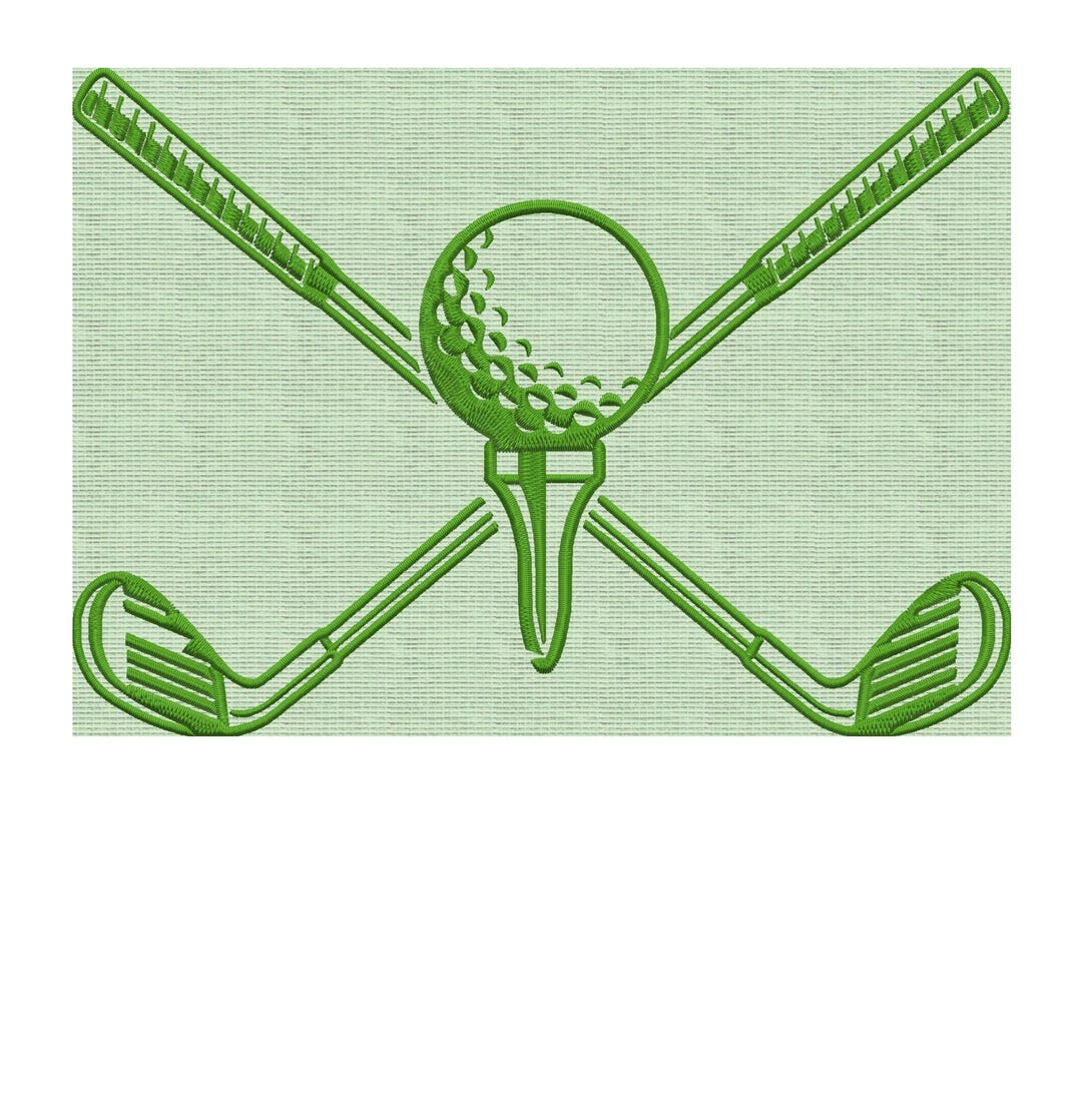 Golf Clubs Crossed W Ball and Teeembroidery DESIGN FILE - Instant ...