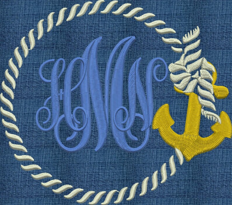 Nautical Rope Anchor Frame Monogram Design -font Not Included ...