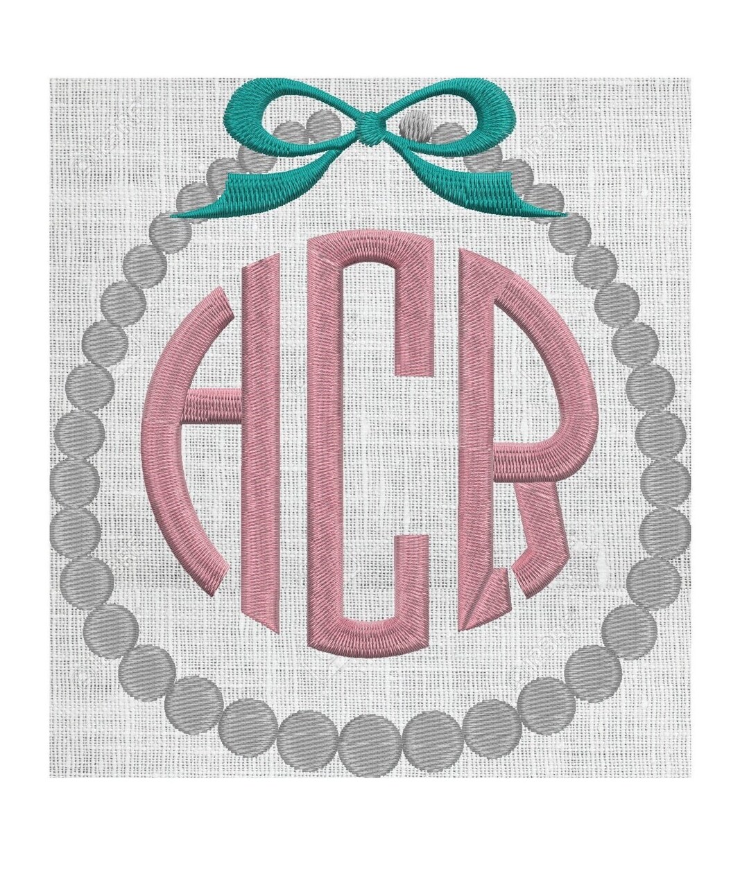 Pearl Necklace Bow Font Frame Monogram Design -font Not Included ...