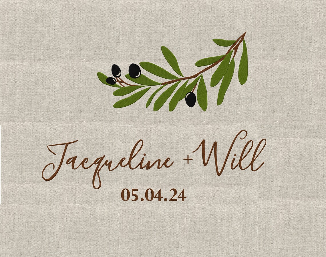 Wispy Olive Branch Embroidery Design Kitchen Embroidery DESIGN FILE ...