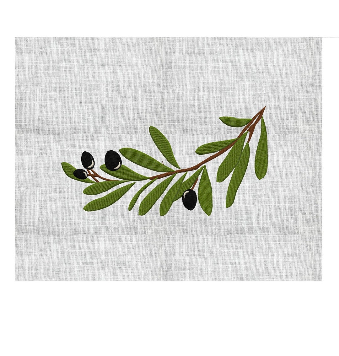 Wispy Olive Branch Embroidery Design Kitchen Embroidery DESIGN FILE ...