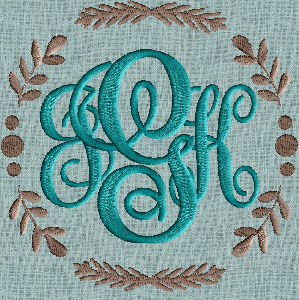 Scrolly Monogram Font Embroidery File 26 Letters 2 Sizes 2.75 & 1.75 ...