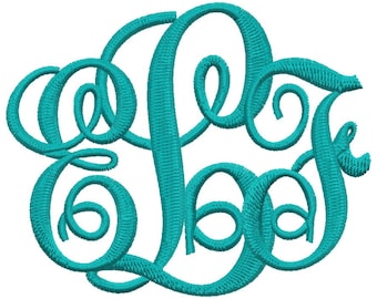 Scripty Monogram Font Embroidery File 26 Letters 2 Sizes 2.75 & 1.75 ...