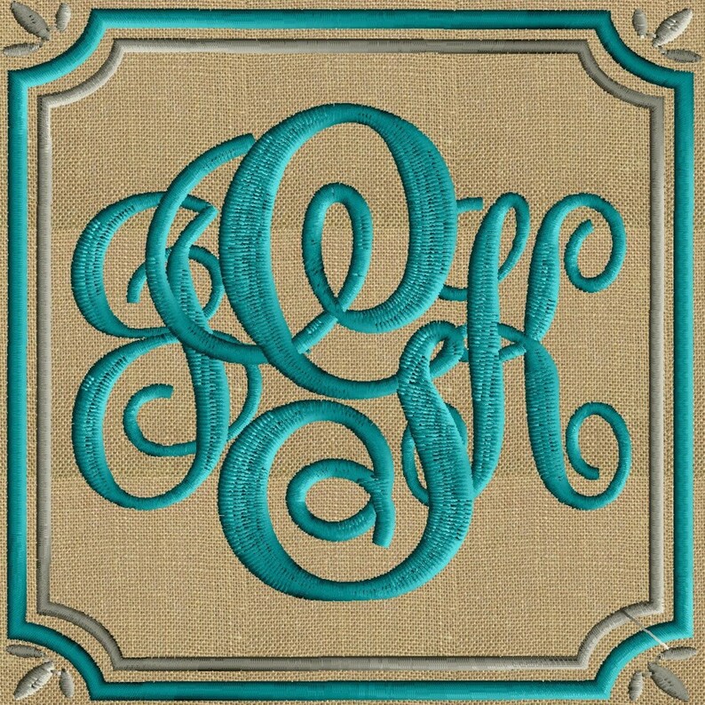 Scrolly Monogram Font Embroidery File - 26 Letters -2 Sizes 2.75" & 1. ...