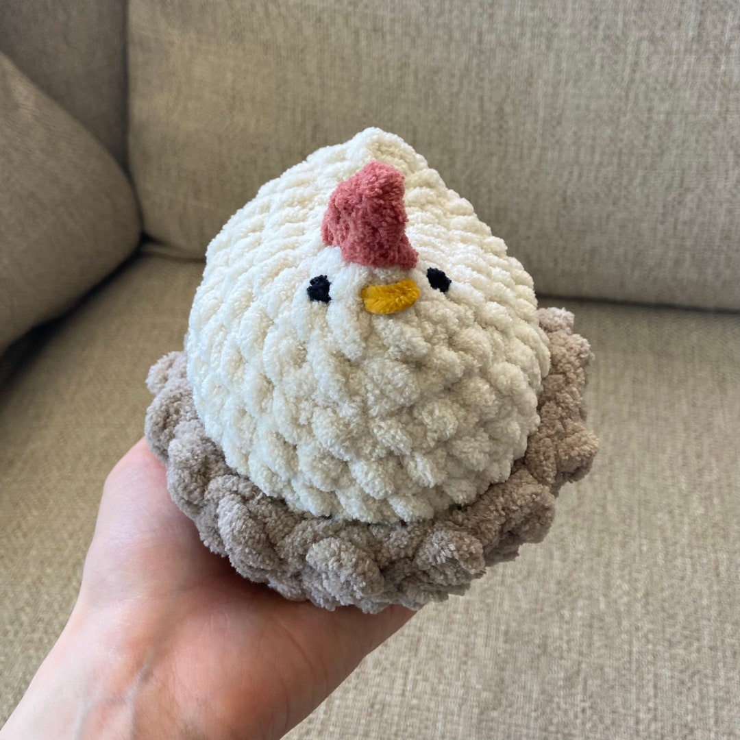 Chicken Plushie With Nest Bundle | Cute Farm Plush Toy | Crochet Hen ...