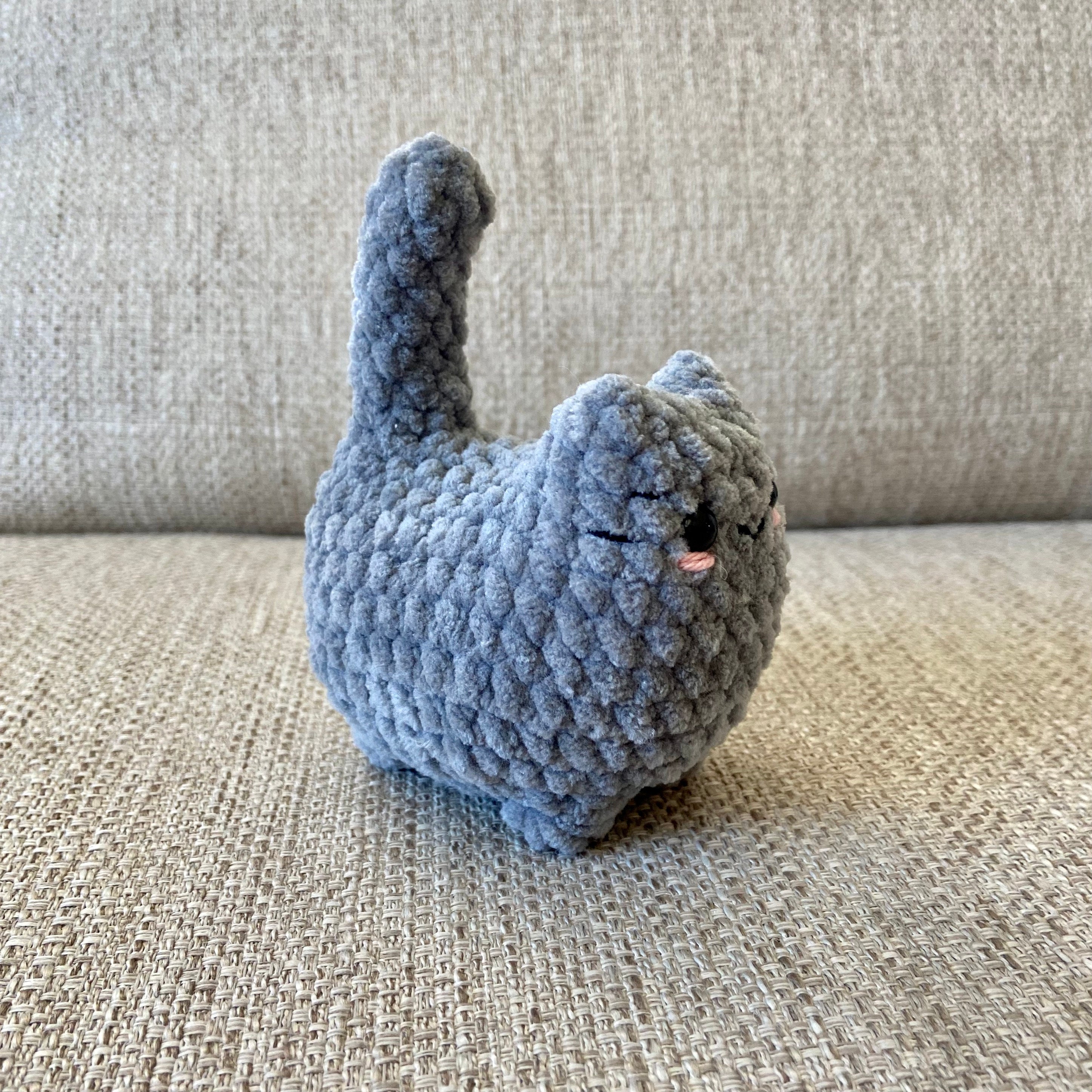 Happy Mini Cat Plushie Cute Kitten Plush Toy Crochet Kitty Stuffed ...