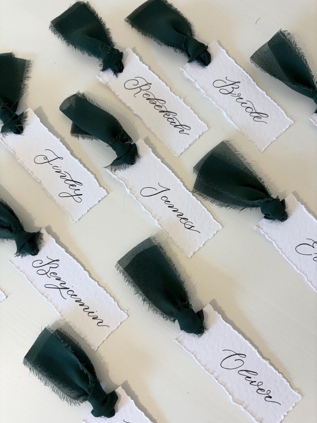 Limited Edition Handwritten Calligraphy Place Cards With Ribbon ...
