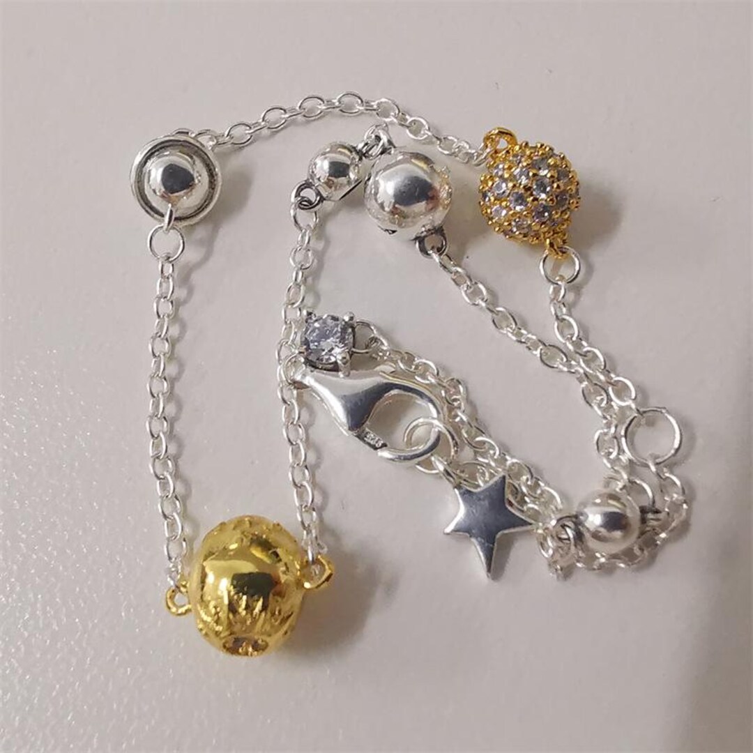 Two-tone Sparkling Solar System Chain Bracelet - Etsy