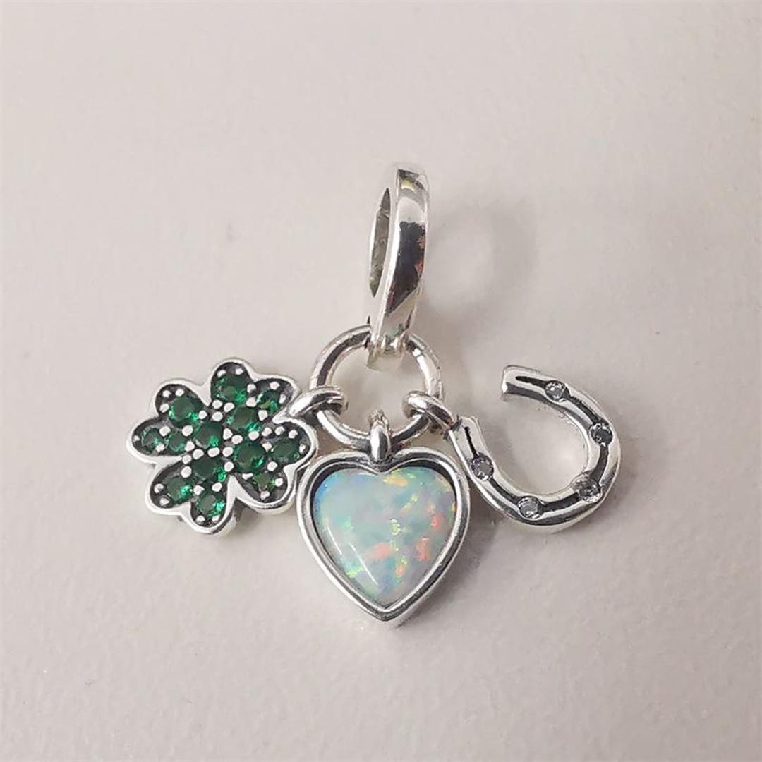 Pandora Four Leaf Clover, Heart and Horseshoe Triple Dangle Charm - Etsy