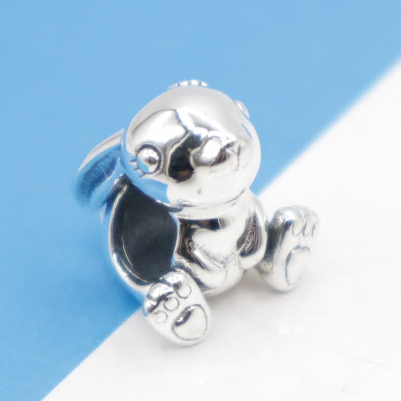 925 Silver Sterling Daisy Rabbit Hare Bunny Charm Bead - Etsy