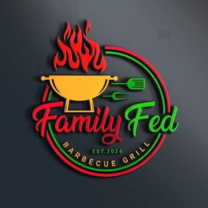 Barbecue Logo | Grill Logo | Jamaican Logo | Restaurant Logo | Cafe ...