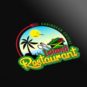 Custom Caribbean Restaurant Logo: Tropical Island Design - Etsy