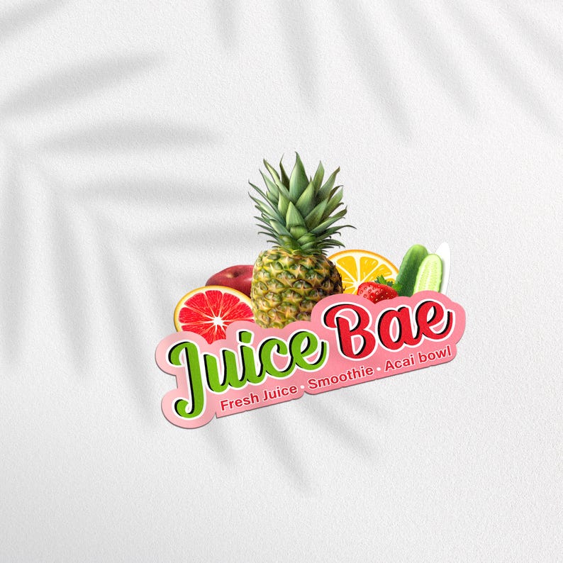 Modern Juice Shop Logo Design: Tropical Branding - Etsy