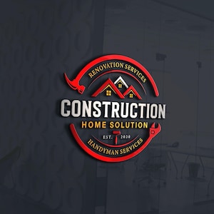 Construction Logo Design: Builder, Handyman, Company, Saw Blade ...