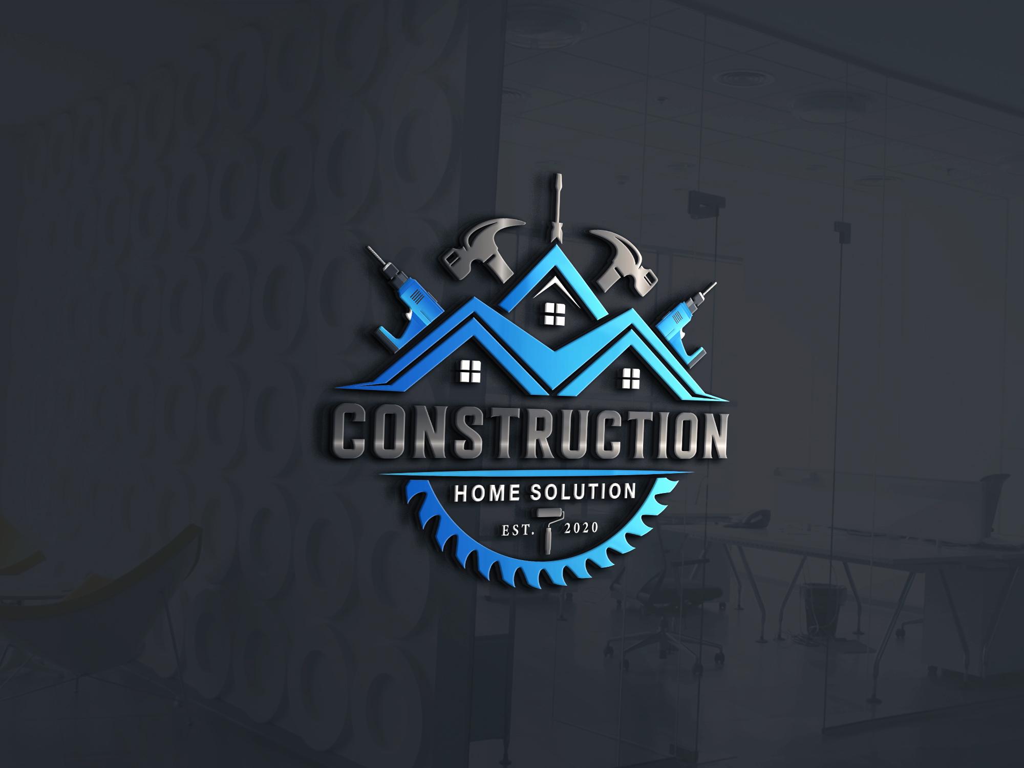 Custom Construction Company Logo | Handyman Logo | House Logo | House ...