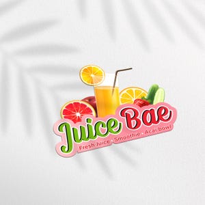 Modern Juice Shop Logo Design: Tropical Branding - Etsy