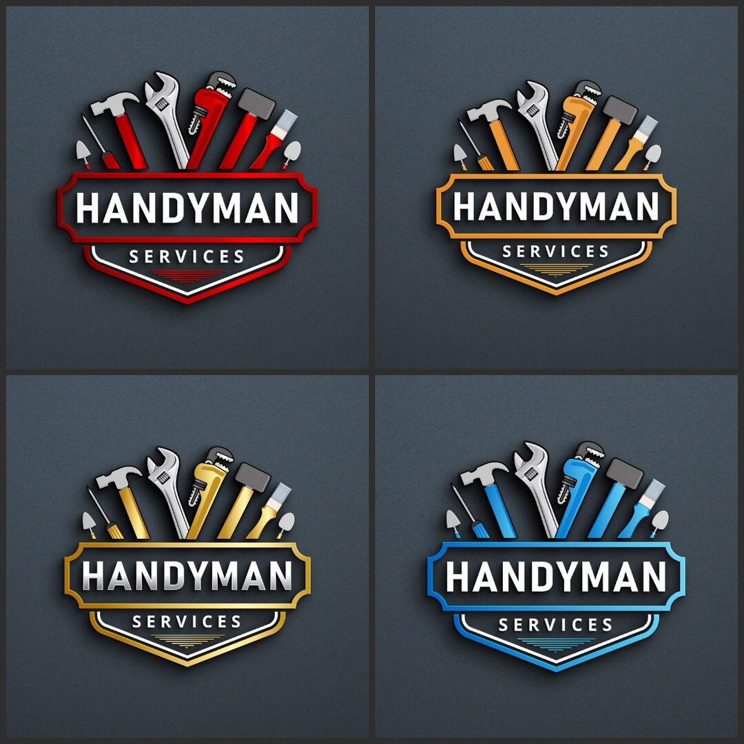 Professional Handyman Logo Design: 3D Construction Branding - Etsy
