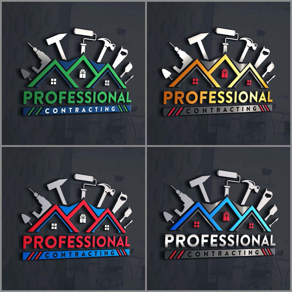 Construction Business Logo Design: Professional Contractor Branding - Etsy
