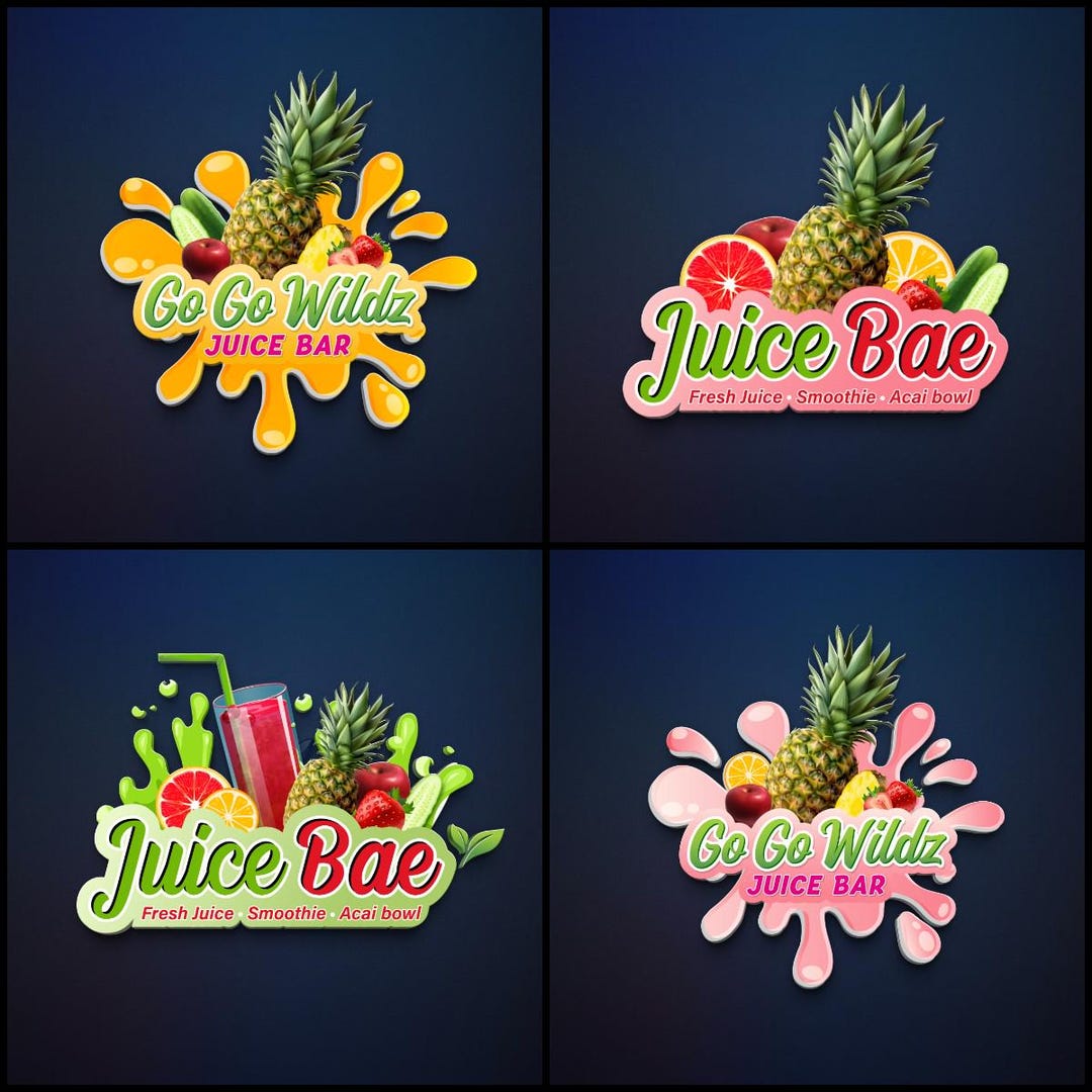Modern Juice Shop Logo Design: Tropical Branding - Etsy