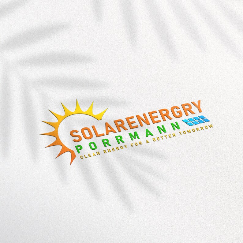 Custom Solar Energy Logo Design: Eco Electrical Branding - Etsy