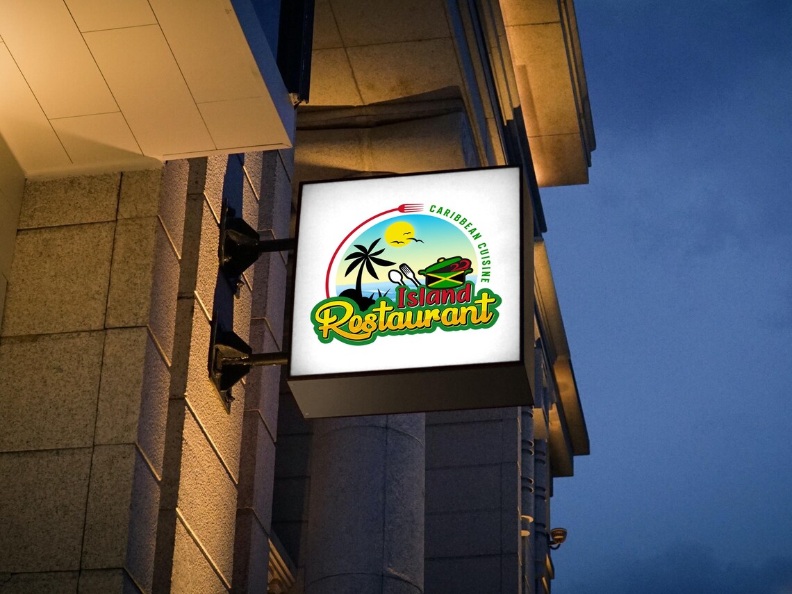 Custom Caribbean Restaurant Logo: Tropical Island Design - Etsy