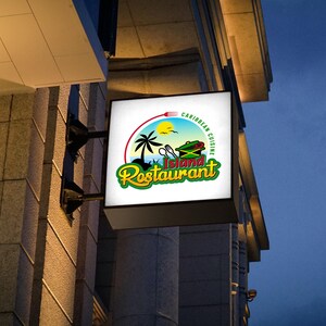Custom Caribbean Restaurant Logo: Tropical Island Design - Etsy