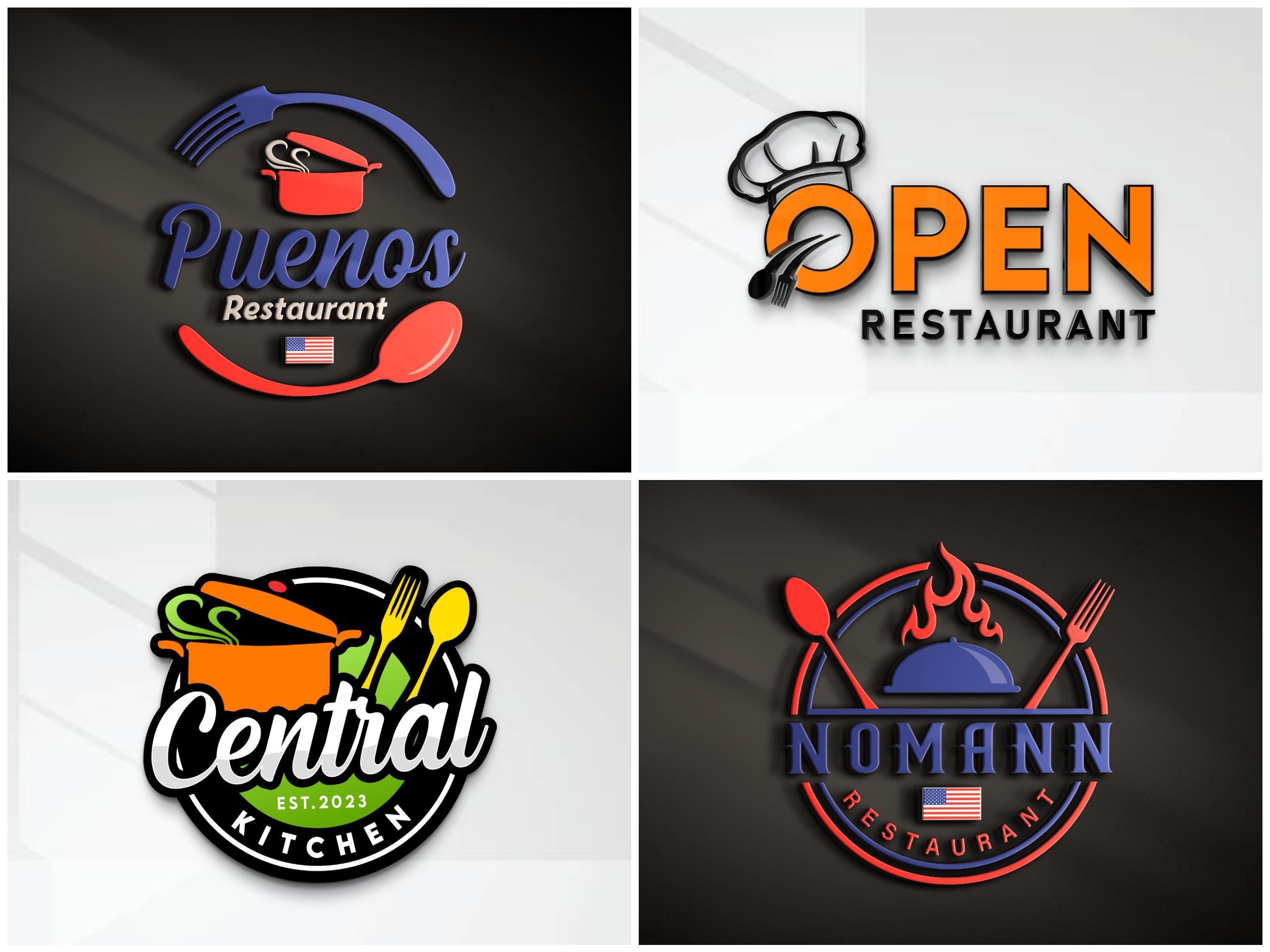 Custom Restaurant Logo Design, Food Business Logo, Café Logo, Fast Food ...