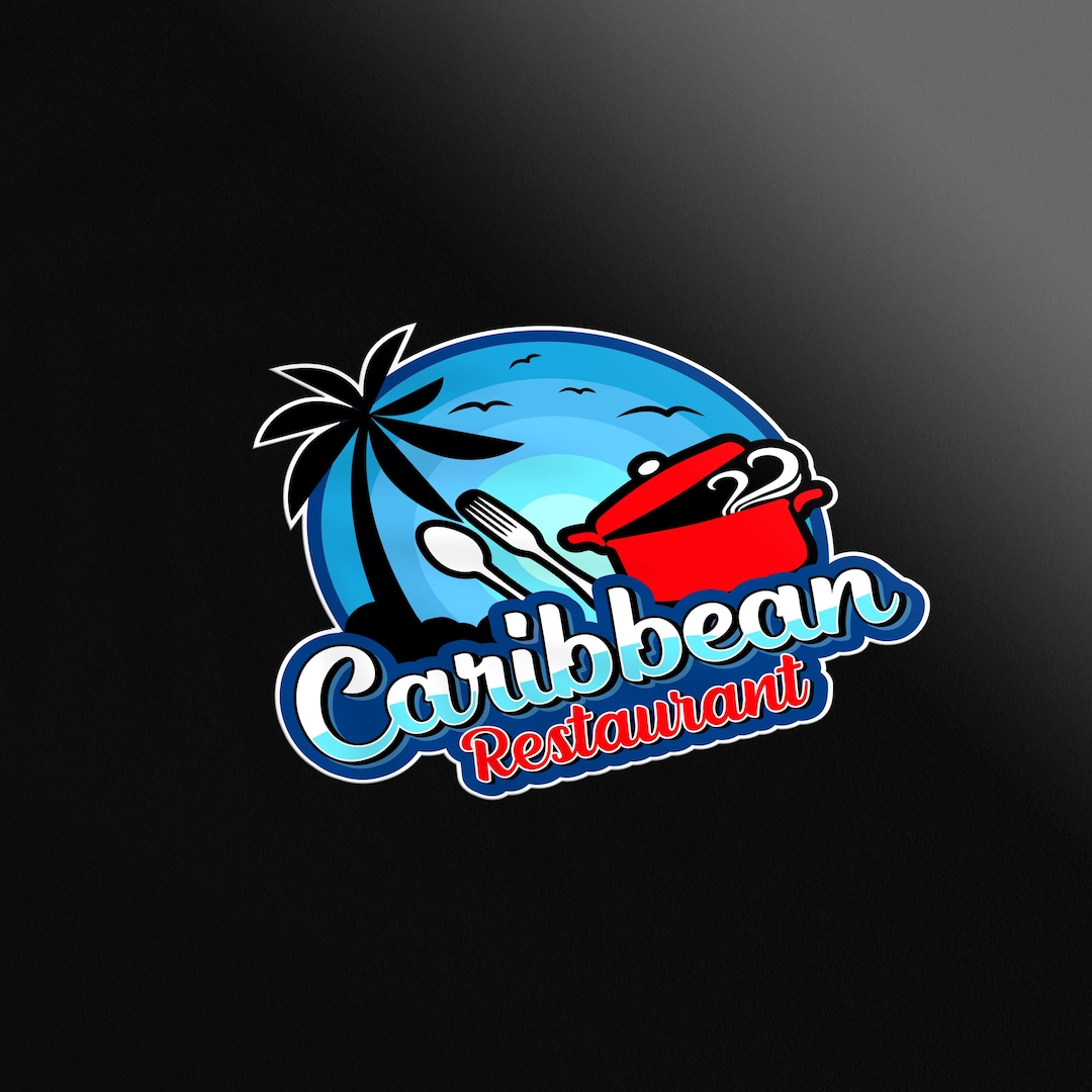 Caribbean Restaurant Logo for BBQ Grill Food Logo Kitchen Logo Catering ...
