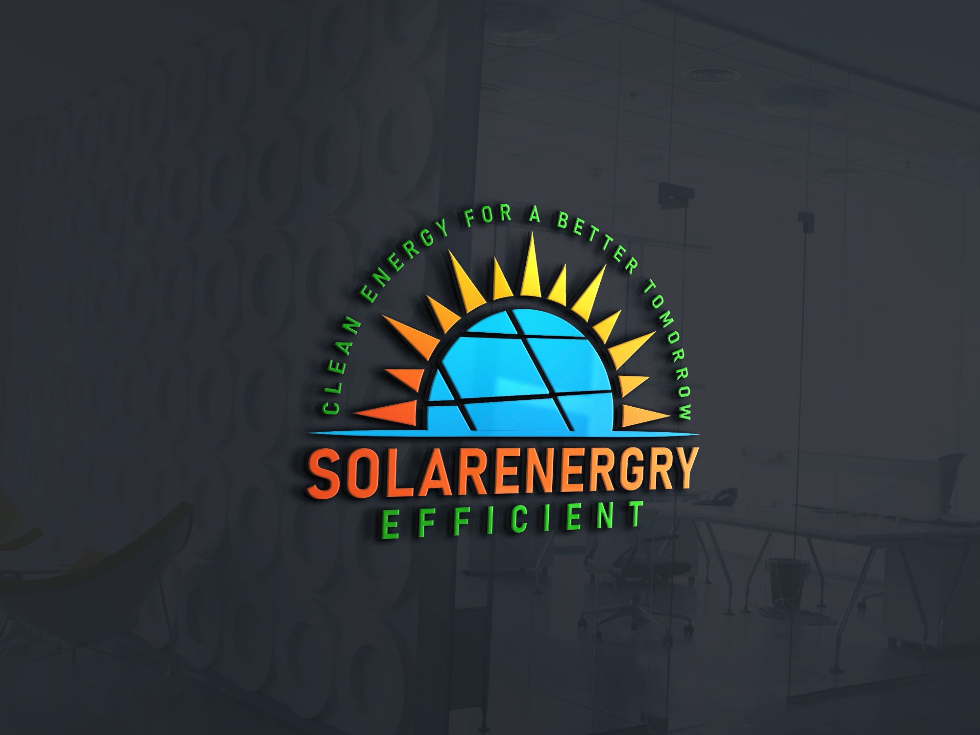 Custom Solar Energy Logo Design: Eco Electrical Branding - Etsy