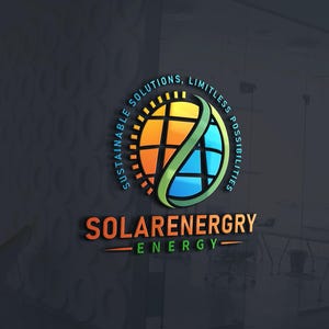 Custom Solar Energy Logo Design: Green Tech Branding - Etsy