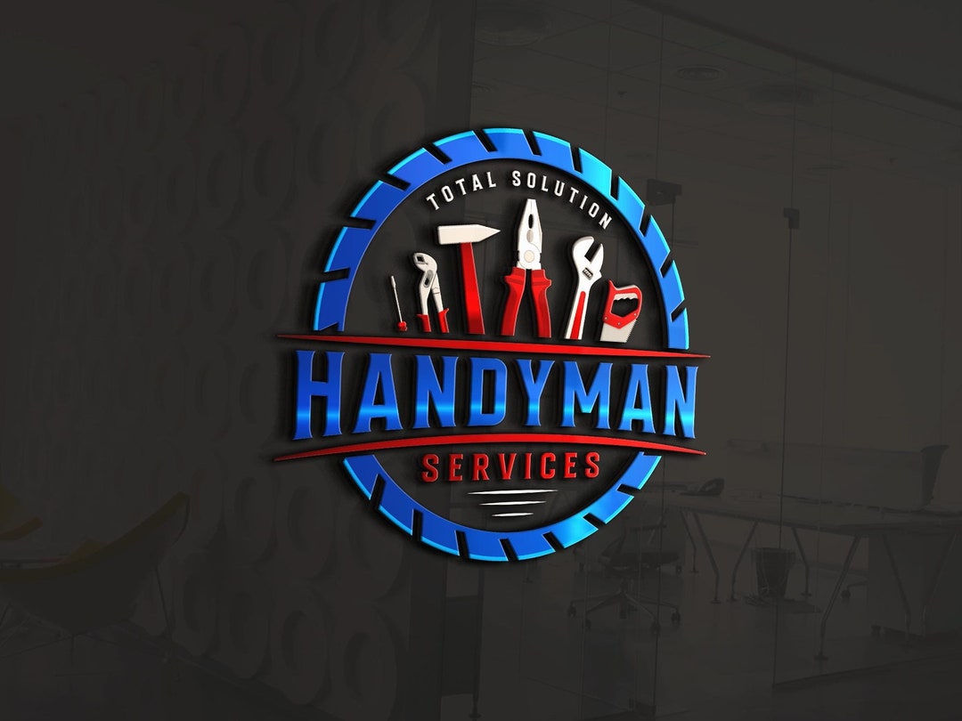Custom Handyman Services Logo: Construction Repair Design Business Logo ...