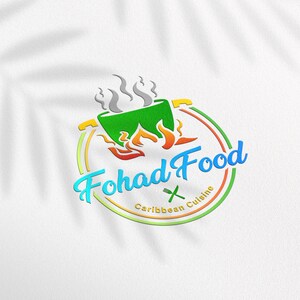 Premade Caribbean Restaurant Logo: BBQ, Grill Cuisine - Etsy