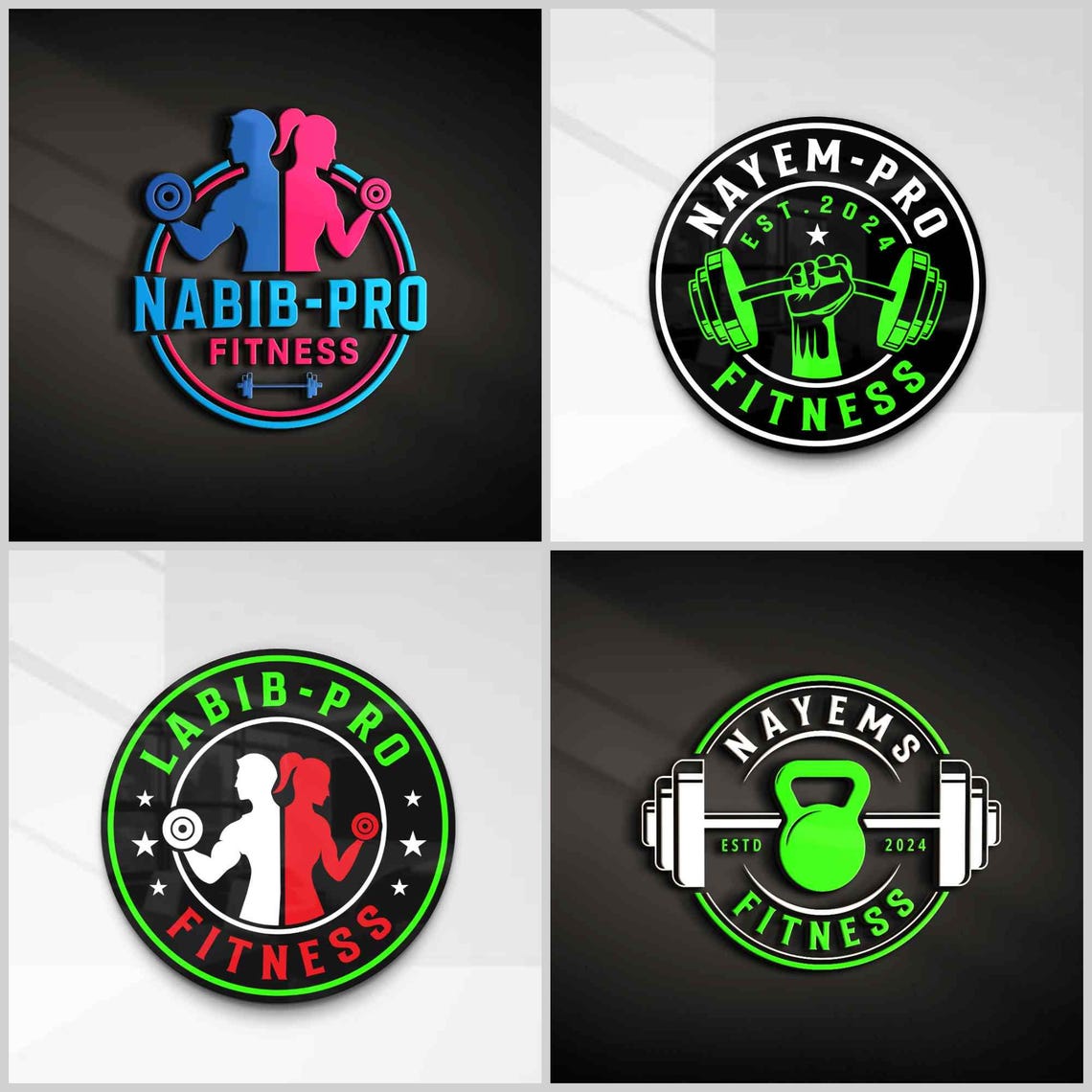 I Will Design Custom Fitness Logo, Gym Logo, Fitness Brand, Yoga Studio ...
