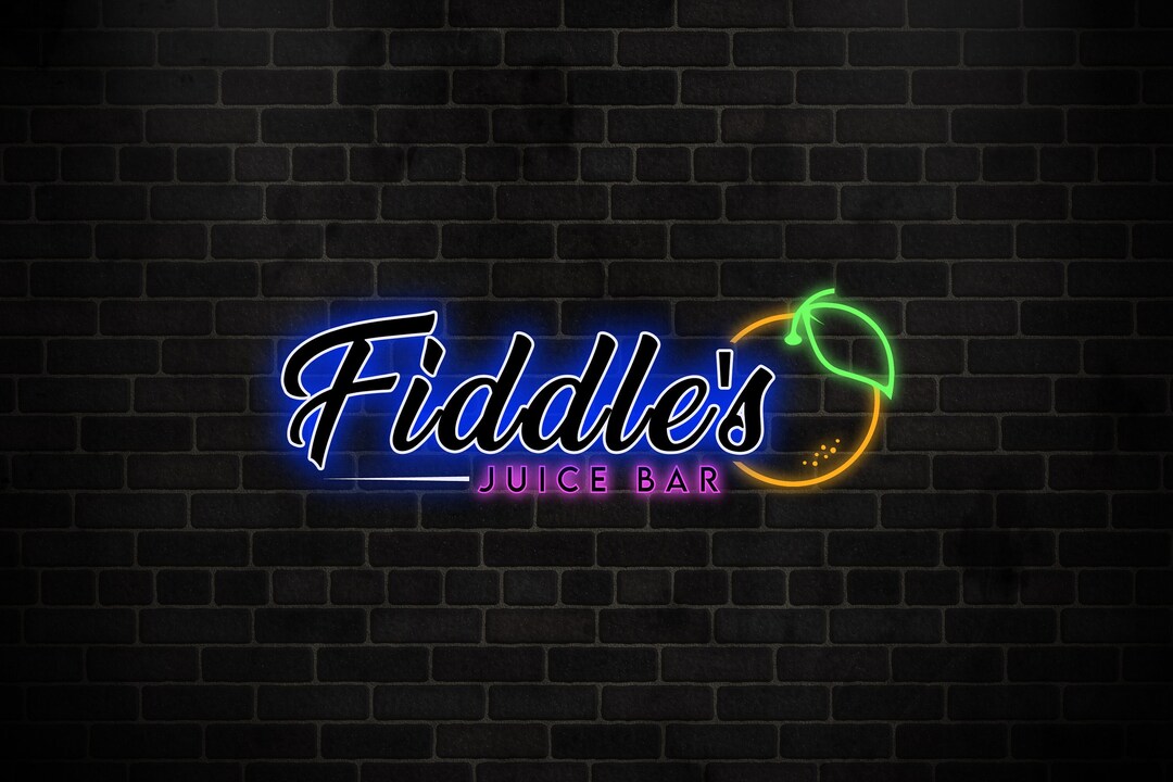 Neon Logo, Luminous Logo, Bright Glow Sign, Restaurant Logo, Neon Light ...