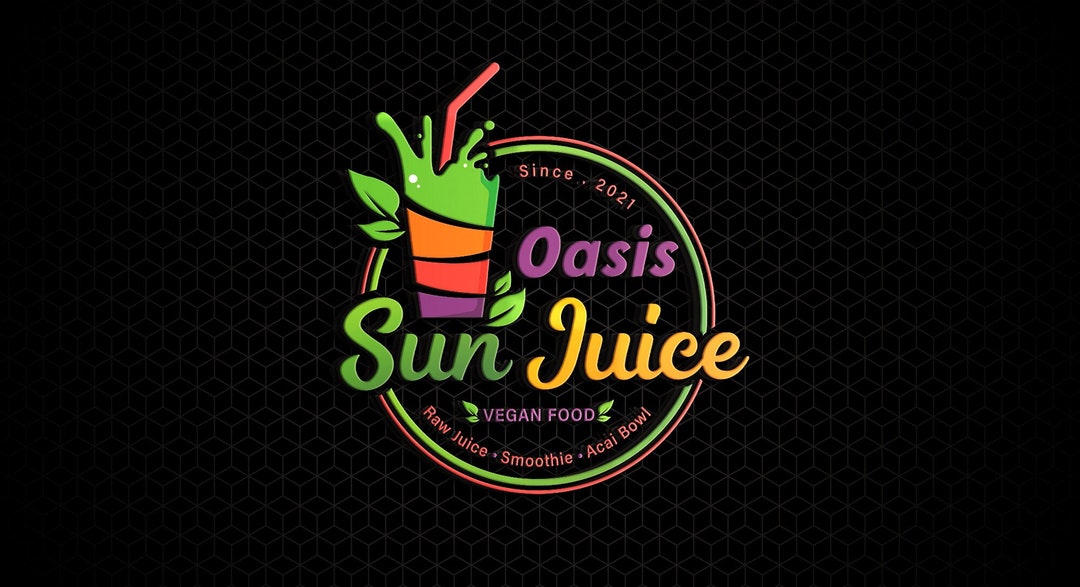 Juice Logo | Açai Bar Logo | Vegan Juice | Natural Juice | Fruit Juice ...