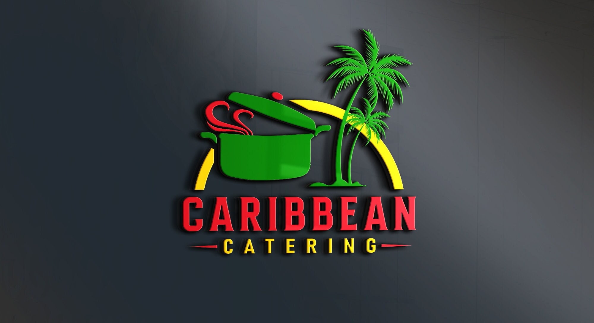 Caribbean Restaurant Logo for BBQ Grill Food Logo Kitchen Logo Catering ...