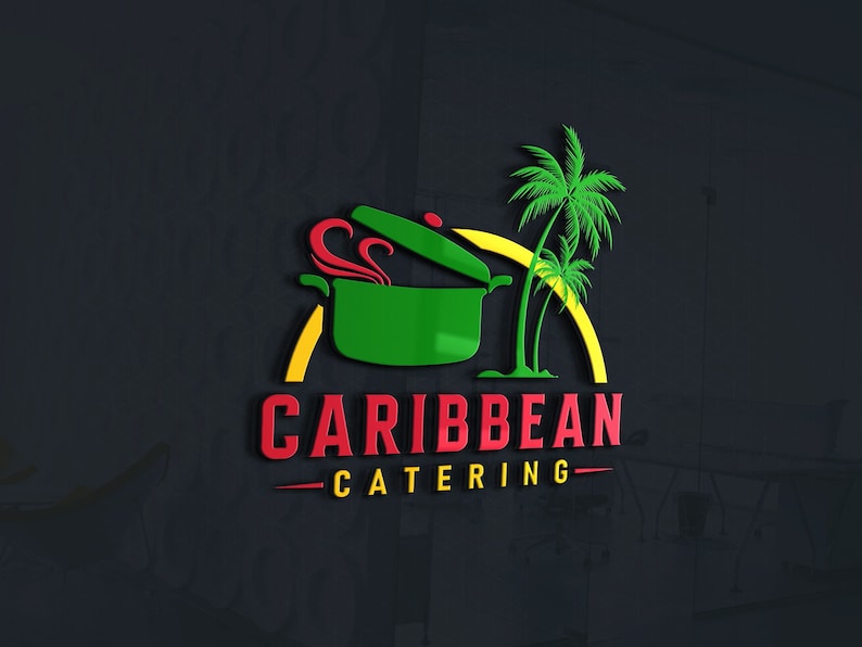 Custom Caribbean Catering Logo Design | Tropical Food Business Branding ...