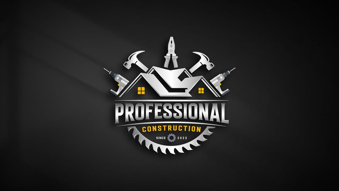 Custom Construction Logo Design: Handyman & Roofing Services, Home ...