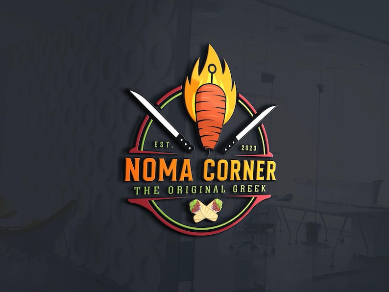 Kebab and Shawarma Logo, Shawarma Restaurant Branding, Shawarma Food ...