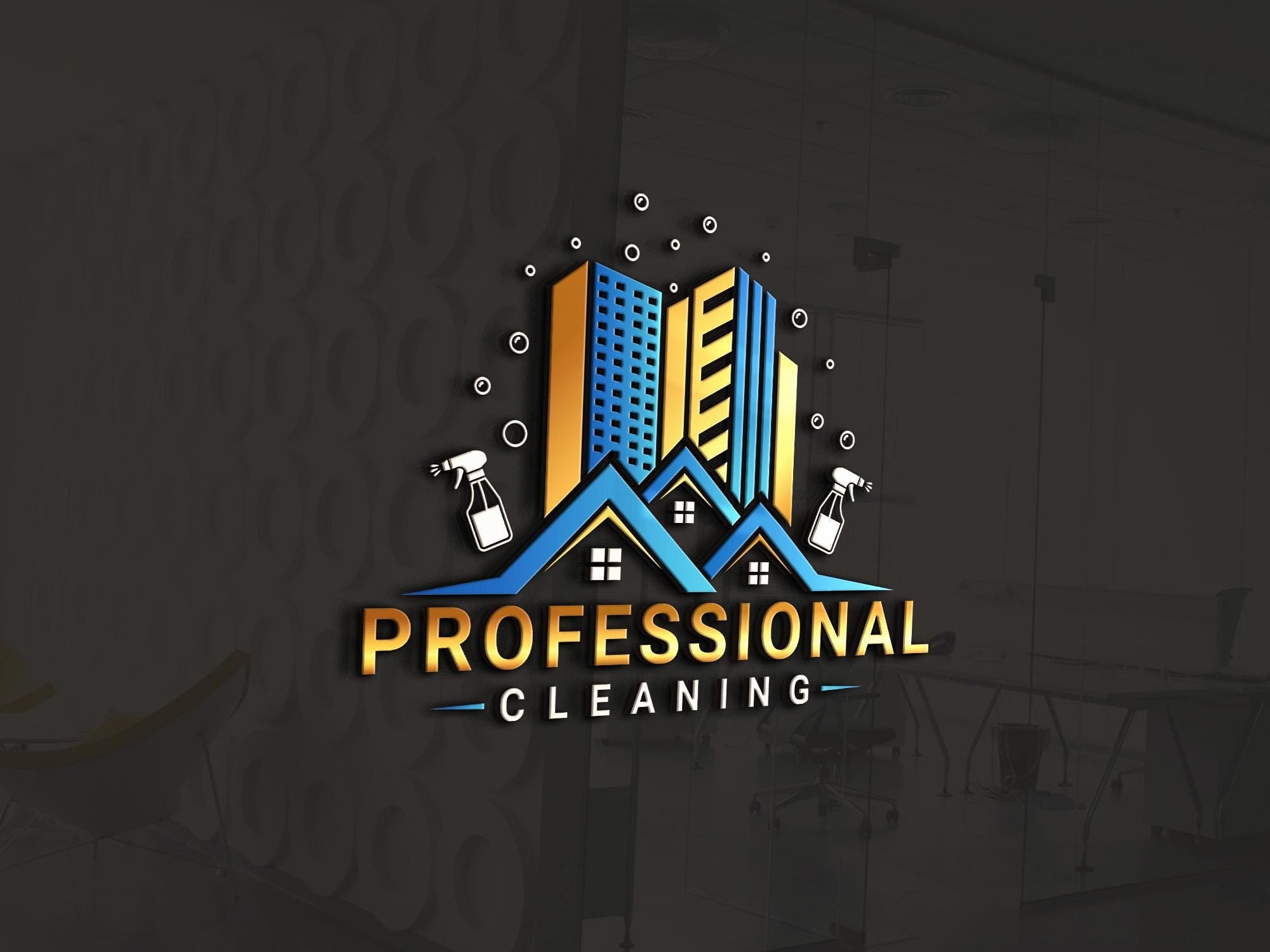 Professional Cleaning Logo Design: Modern Business Branding ...