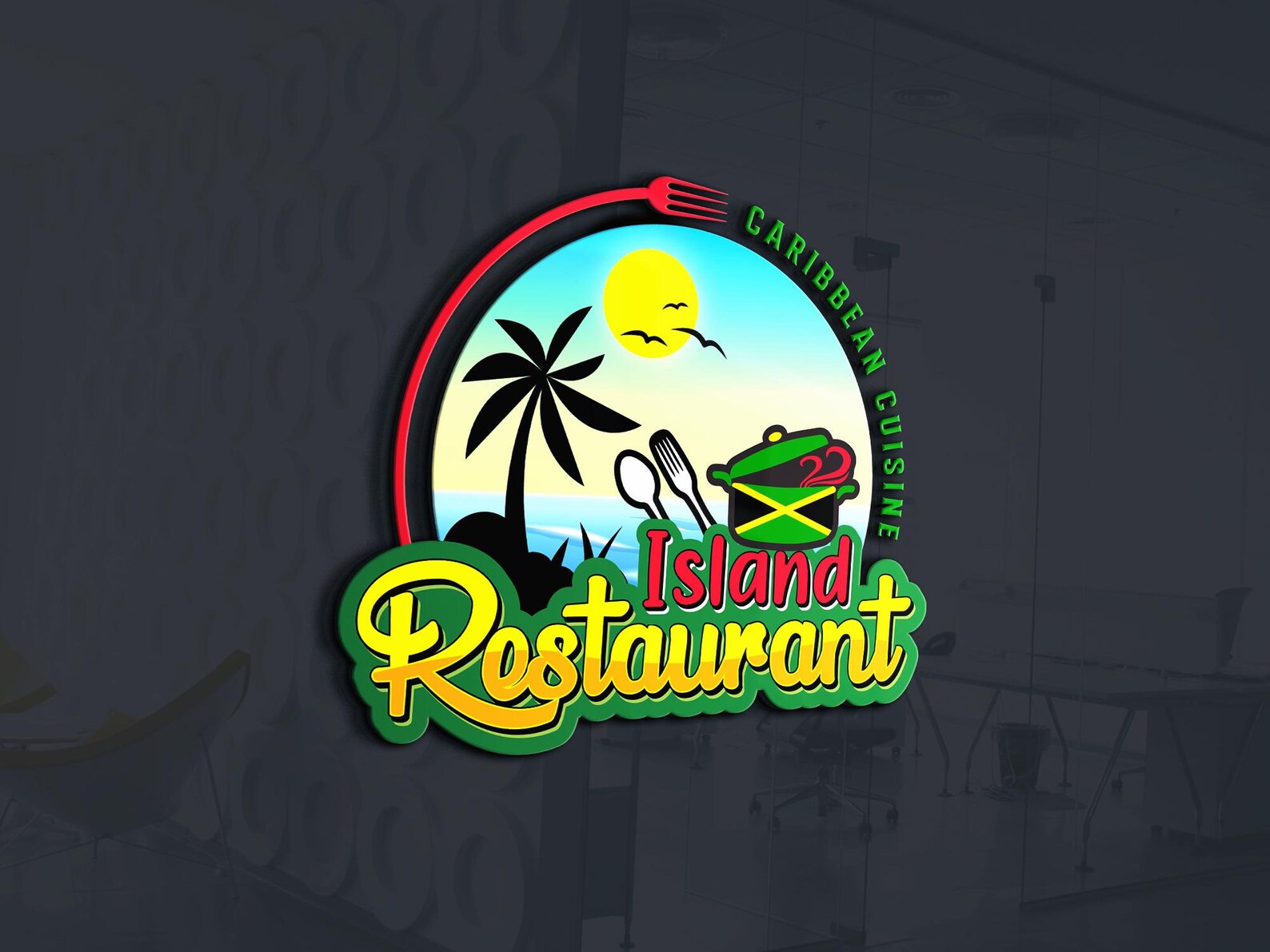 Custom Caribbean Restaurant Logo: Tropical Island Design - Etsy