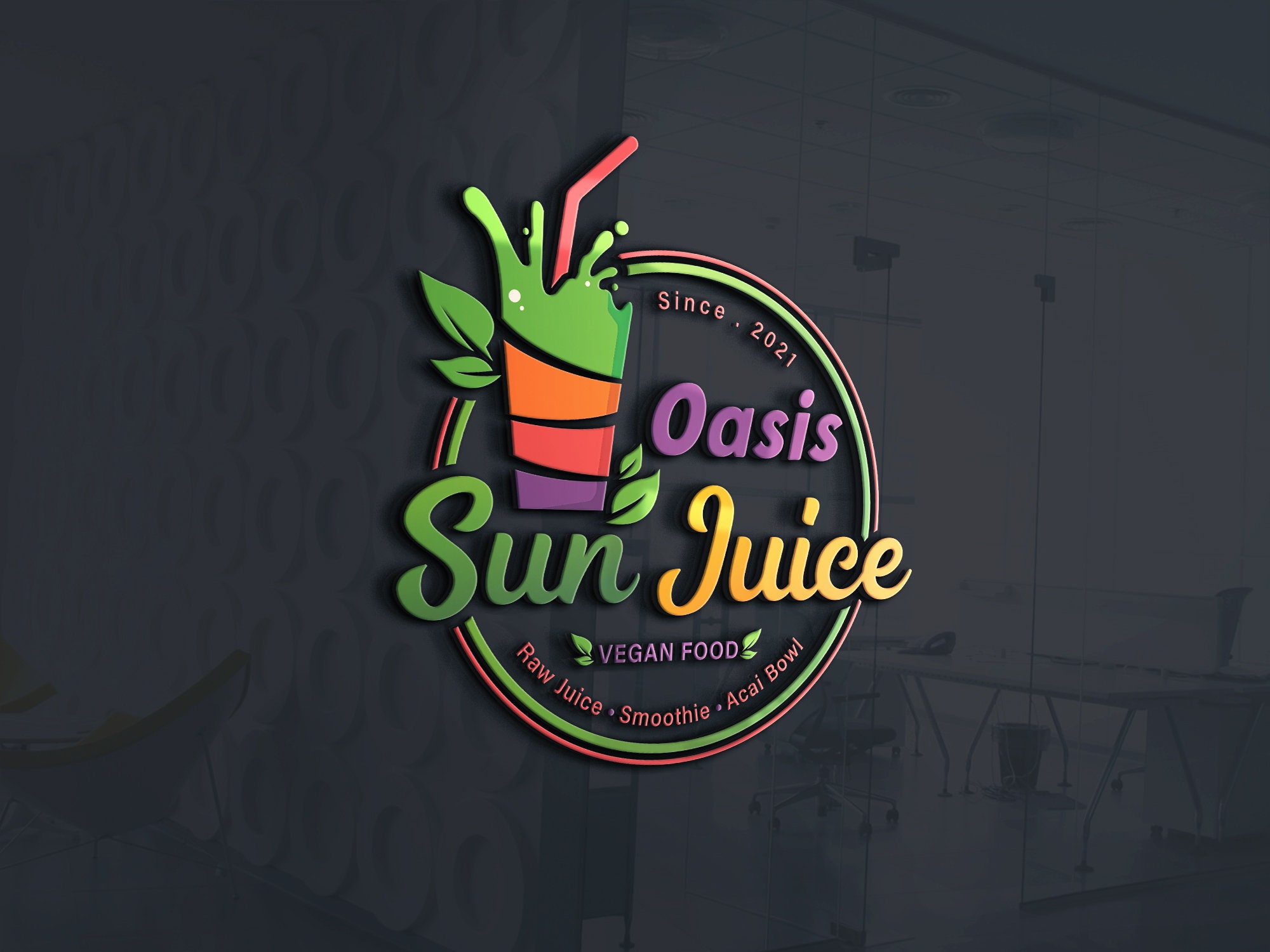 Juice Logo | Açai Bar Logo | Vegan Juice | Natural Juice | Fruit Juice ...