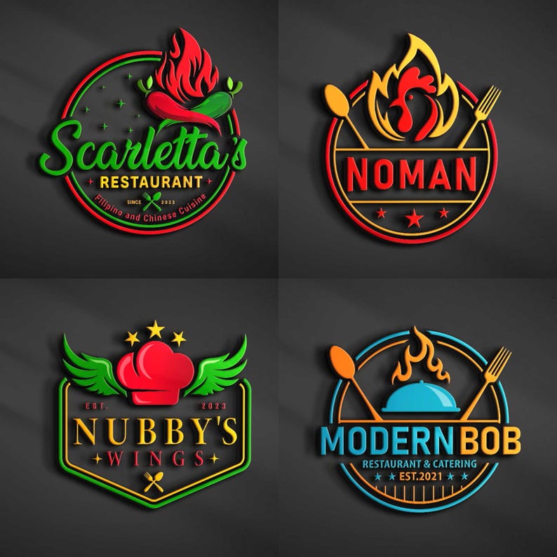 Custom Restaurant Logo Design: Food, Bakery, BBQ - Etsy