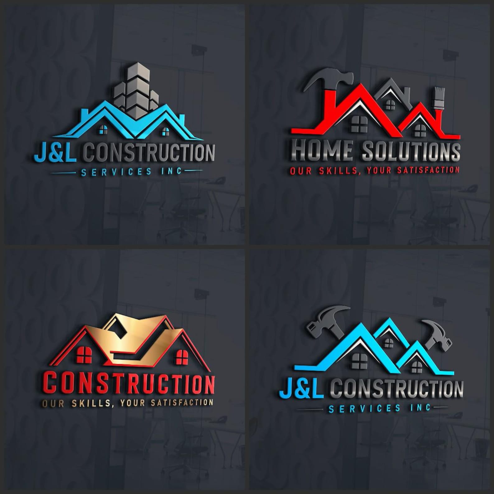 I Will Create Construction and Home Improvement Logo, Roofing Logo ...