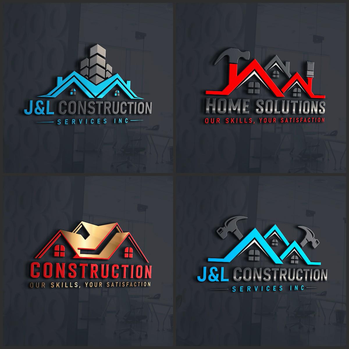 Custom Construction Logo Design: Home Improvement, Roofing, Renovation ...