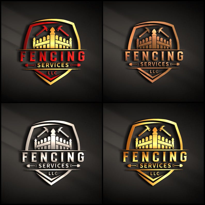 Fence Services Logo Design: Modern Construction Branding - Etsy